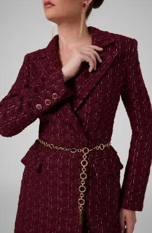MARCIANO Geneve Long Sleeve Bouclé Blazer Dress