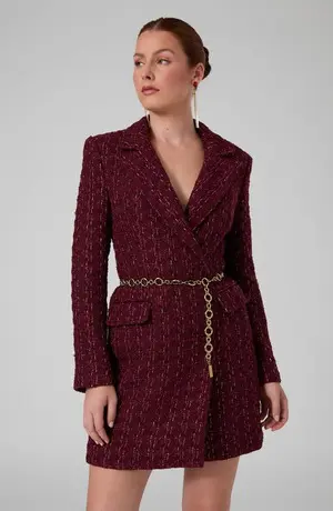 MARCIANO Geneve Long Sleeve Bouclé Blazer Dress
