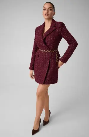 MARCIANO Geneve Long Sleeve Bouclé Blazer Dress