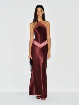 REFORMATION Petites Jillian Silk Dress - Red