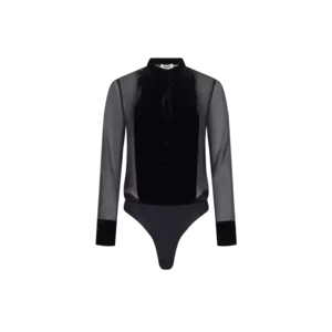 L'AGENCE Marisol Silk Velvet Bodysuit