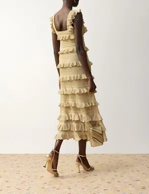 Zimmermann Clash Metallic Frill Cami - Beige