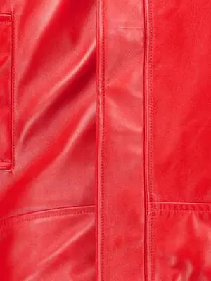 Balenciaga Arrotondato Leather Jacket With Engraved Lettering Logo On The Front