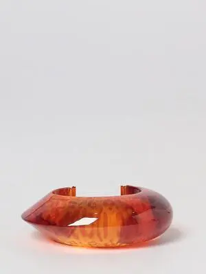 Alaïa Alai�a Edge Tortoiseshell Resin Bangle Bracelet With Brass Details - Red