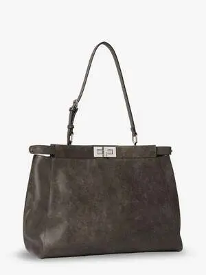 Fendi My Peekaboo Large Leather Shoulder Bag With Vintage Effect