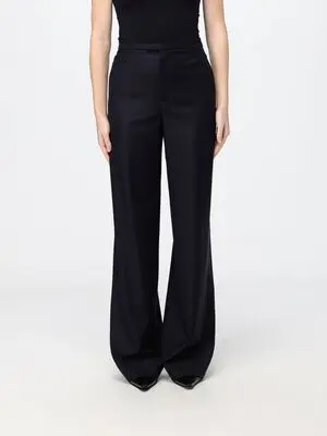 Gucci Flared Wool Tailored Trousers With Mid-rise Waist And Off-centre Closure - Blue