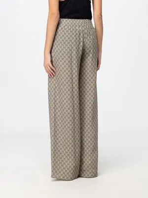 Gucci Gg Monogram Print Silk Palazzo Trousers - Cream