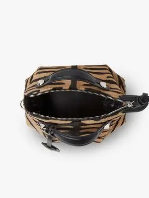 Fendi Boston Handbag With Tiger Print In Pony Skin - Multicolor