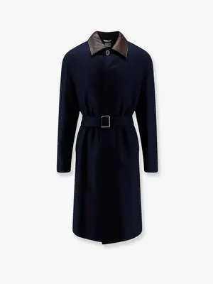 Dior Icons Cashmere Coat With Leather Collar - Multicolor