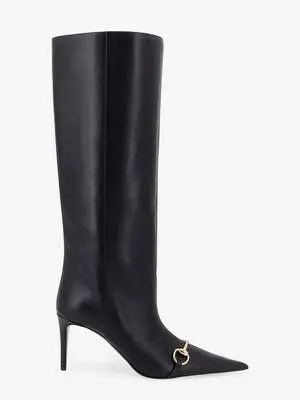 Gucci Donna Slip-on Leather Boots - Black