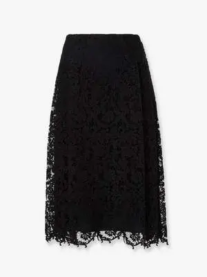 Fendi Black Macrame Lace Skirt - Multicolor