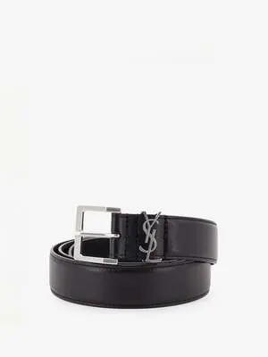Saint Laurent Cassandre Leather Belt