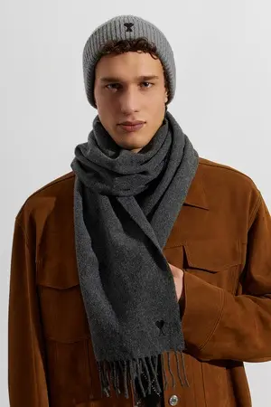 AMI Paris Wool Beanie With Logo
