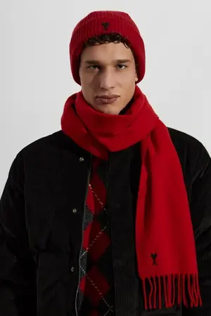 AMI Paris Wool Beanie With Logo