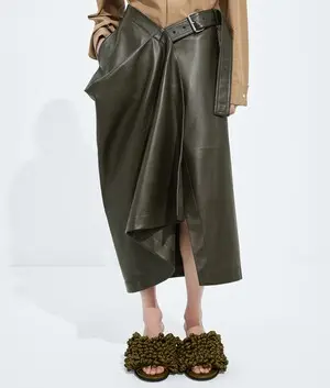 Bottega Veneta Shiny Leather Skirt