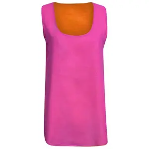 PERLAVERA Pia Sleeveless Double Face Cotton Voile Top - Orange/pink