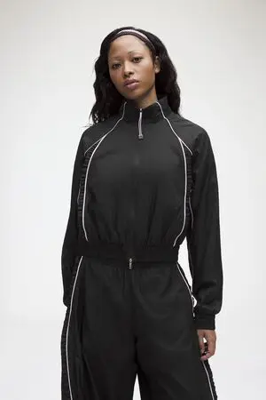 GANNI X Lululemon Ruffle-trim Textured Jacket Size - Black