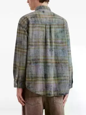 R13 Plaid-check Distressed-effect Shirt