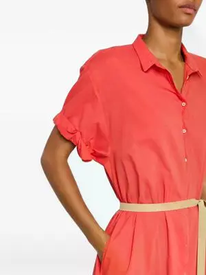 Xirena Linnet Belted Cotton-poplin Midi Dress