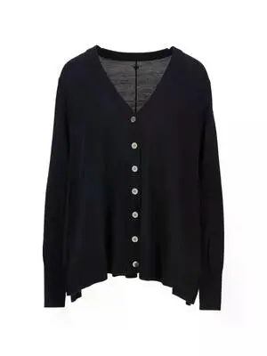 LA ROSE V-neck Button-up Cardigan - Blue