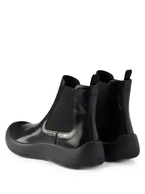 Prada Brushed Leather Chelsea Boots