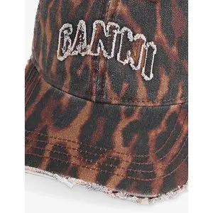 GANNI Ocelot Leopard-print Cotton Twill Cap