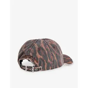 GANNI Ocelot Leopard-print Cotton Twill Cap