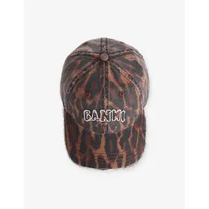 GANNI Ocelot Leopard-print Cotton Twill Cap