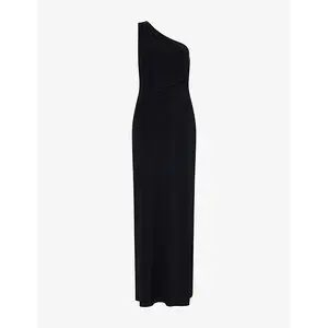 Ralph Lauren One-shoulder Jersey Maxi Dress - Black