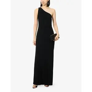Ralph Lauren One-shoulder Jersey Maxi Dress - Black