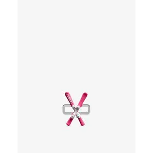 POUBEL Pink Skis Enamelled Sterling Charm - Silver