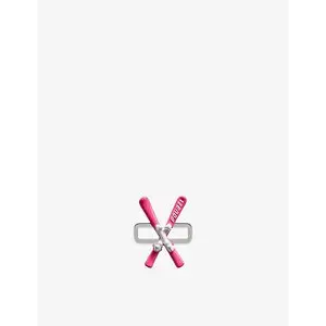 POUBEL Pink Skis Enamelled Sterling Charm