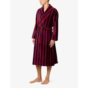Derek Rose Aston Stripe Cotton-blend Lounge Robe