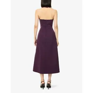 Oddmuse Halter Skater-flare Jersey Midi Dress