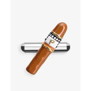 POUBEL Cigar Enamelled Sterling Cufflinks