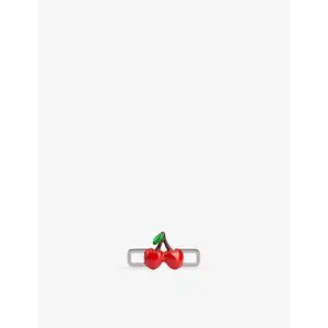 POUBEL Cherry Enamelled Sterling Charm - Silver