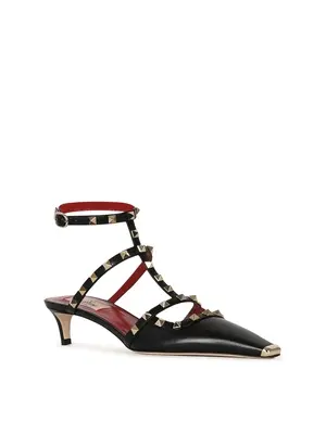 Valentino Garavani Ankle Strap | Rockstud | T. | Capretto/platinum Stud/platinum Tip