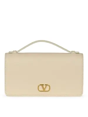 Valentino Garavani Wallet W/strap | Vlogo Signature | Vit. Soft Grain/a.brass Logo