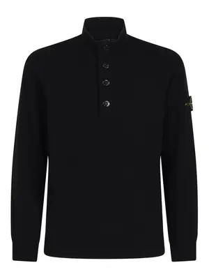 Stone Island Ls Polo - Black