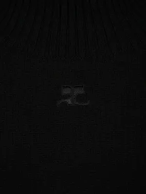 COURREGES Lambswool Zipped Collar Sweater