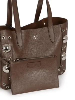 Valentino Garavani Small Tote | Nellcote | Vit.st.alce/pall.multi Studs-logo