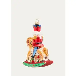 IMPULS Nutcracker On Rocking Horse Glass Ornat