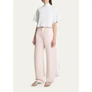Alaïa Asymmetric Short-sleeve Cotton T-shirt