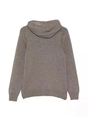 BARBA NAPOLI Zip-up Hood Cardigan - Brown