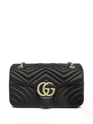 Gucci 2016-2026 Medium Gg Marmont Matelasse Calfskin Shoulder Bag - Black