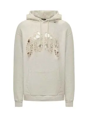 Gcds Laser Logo Hoodie Sweatshirt - Bone/bone