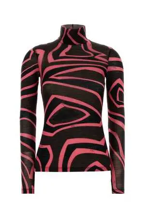 Emilio Pucci Embellished Mini T-shirt In Wool Blend - Printed
