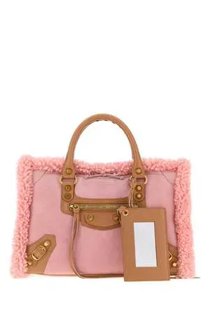 Balenciaga Shearling Mini Le City Handbag