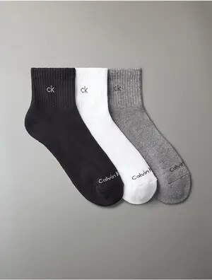 Calvin Klein High Top 3-pack Quarter Socks - Multi