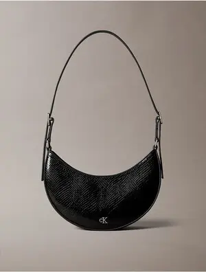 Calvin Klein Hardware Monogram Crescent Shoulder Bag